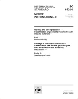 ISO 6520-1:1998, Welding and allied processes - Classification of ...