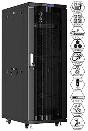 Sysracks - 42U - Server Rack - Locking Cabinet - Network Rack - Av Cabinet - MESH Doors - Rack ...