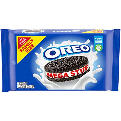 OREO Mega Stuf Chocolate Sandwich Cookies, Family Size, 17.6 oz in ...