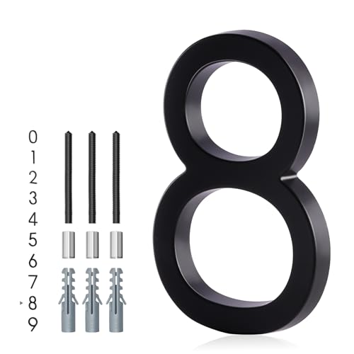 Floating House Number 8, YIPLED 6 Inch Modern House Numbers for Home ...
