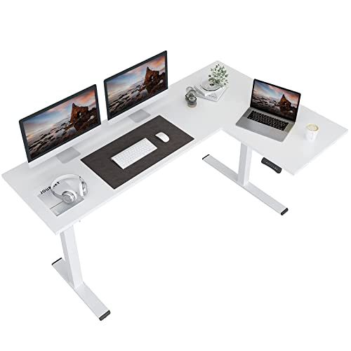FLEXISPOT Corner Desk Dual Motor L Shaped Computer Electric Standing Sit Stand Up Desk Height ...