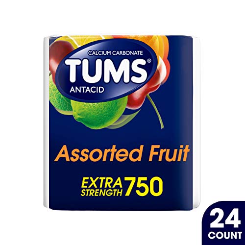 Tums Extra Strength 750, Assorted Fruit, 3 Rolls - 24 Tablets per Pack ...