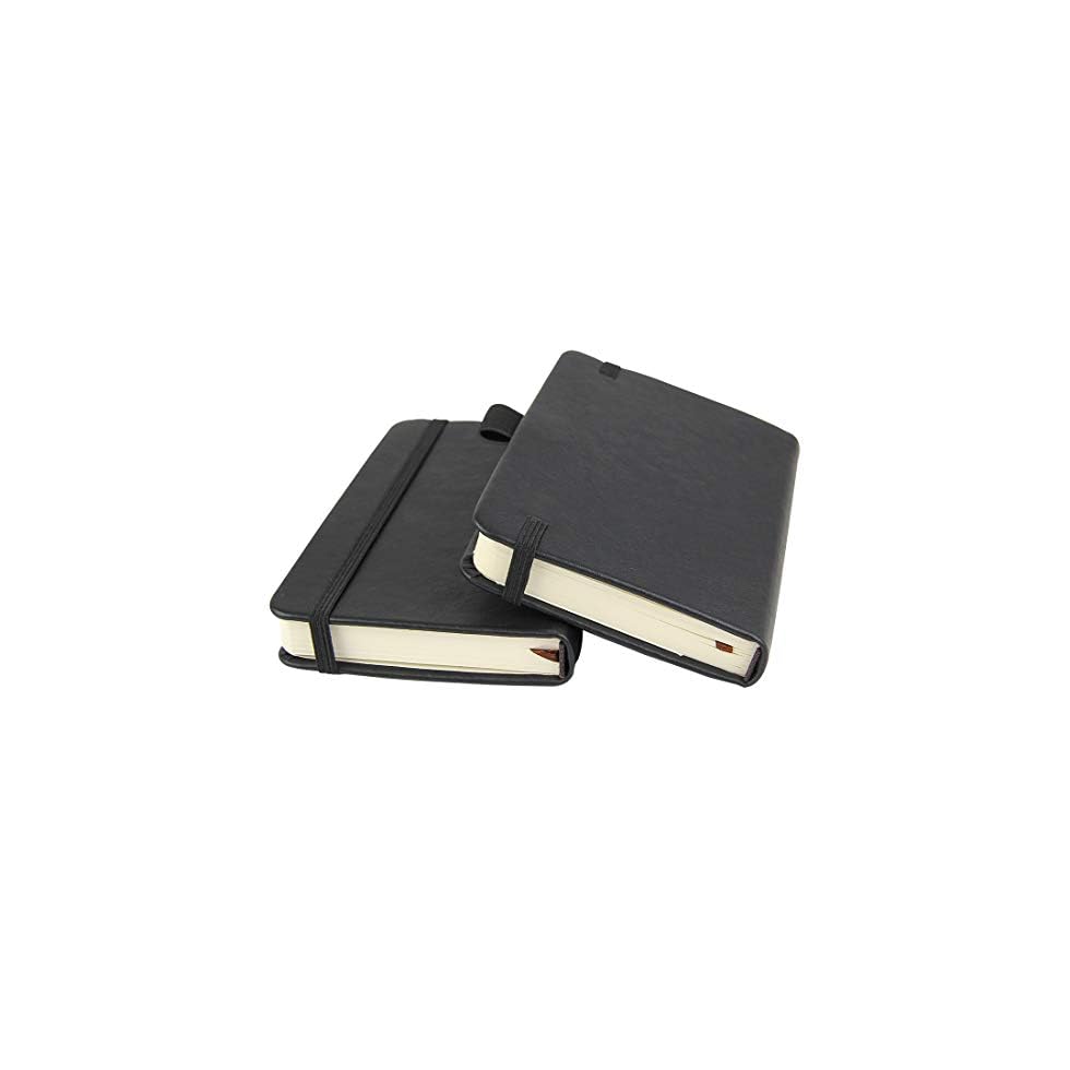 (2-Pack) Pocket Notebook 9x14cm, Small Hardcover Journal with Pen ...