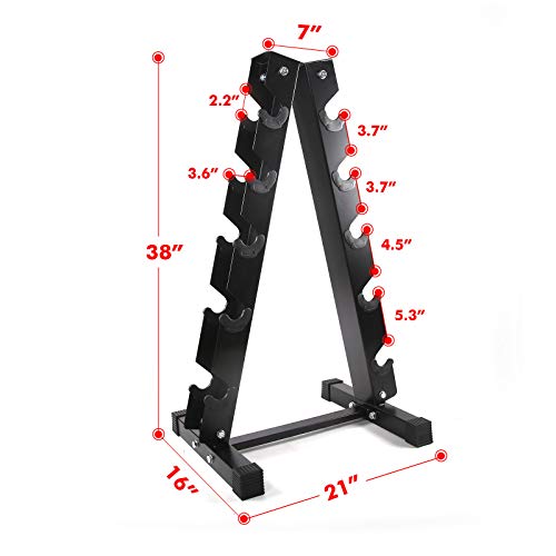 RitFit A-Frame Steel Dumbbell Rack, 3-Tier / 5-Tier Hand Weights ...