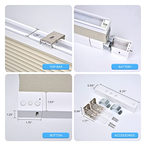 THIRDREALITY ZigBee Smart Blind, Motorized Blackout Window Shades With Remote, Cordless ...