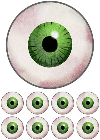 Edible 7 Halloween eye ball round cake Topper Cake decoration and 8 x ...