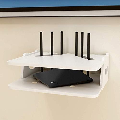 Floating Shelf Wall Mounted Floating Shelf White Router Shelf Set Top ...