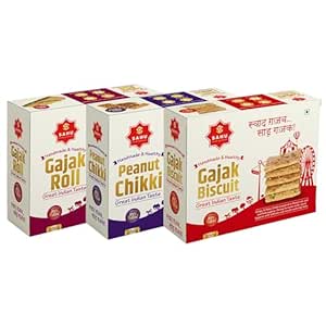 SAHU GAJAK BHANDAR Gajak Roll Chikki 3 Gift Box Pack | Gajak Biscuit ...