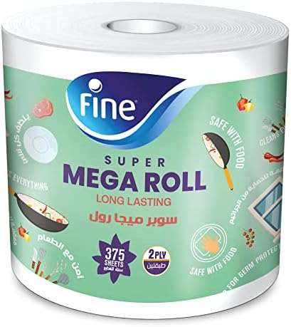 Fine Super Mega roll kitchen paper Tissues, 2 ply 375 sheets price in ...