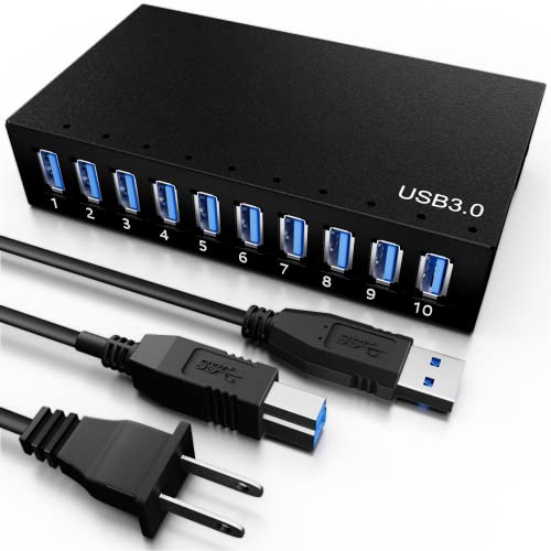 10 Ports USB Hub 3.0 Powered Aluminium - USB Hub Charger - Multiple ...