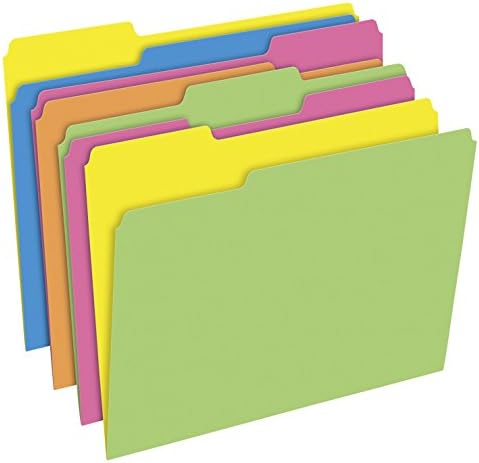 Pendaflex® Glow File Folders, Twisted Twin Tabs, 1/3 Cut, Letter Size ...