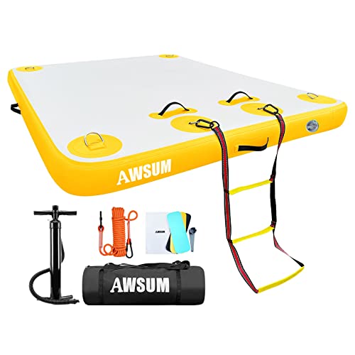 AWSUM 6ft x 5ft x 6inches Inflatable Floating Dock Air Water Platform ...
