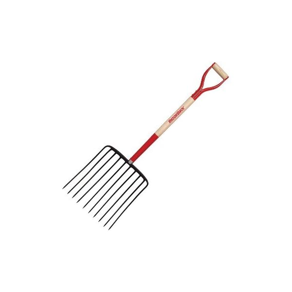 10-Tine Union Razorback Forged Steel Scoop Fork, 30-inch D-Grip Handle ...