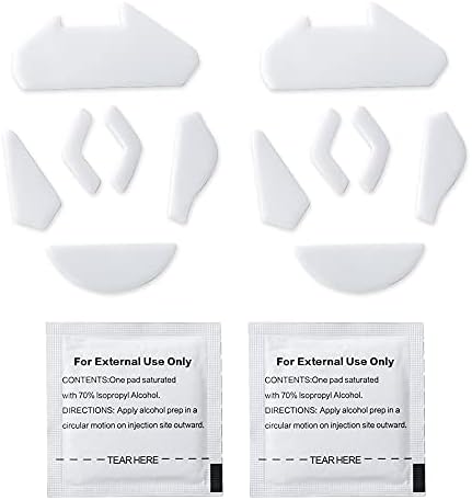 2 Sets White Rounded Curved Edges Mouse Feet Pads Skates Compatible for ...