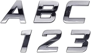 Amazon.com: Personalized Set of Chrome Auto Letters and Numbers - Sport ...