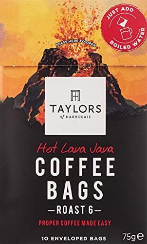 Taylors of Harrogate Hot Lava Java Roasted Coffee Bags, 75gm (Pack of 2 ...