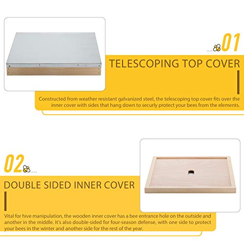 TERRADISE Bee Hive, 3 Layer Honey Bee Hives, Beekeeping Supplies Beehive Kit with 10 Medium 20 ...