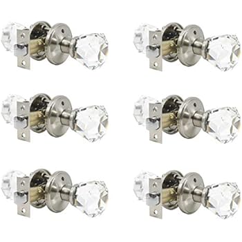 Gainsborough Sonata Crystal Door Knob Set (Locking Bed & Bath, Satin Nickel) - Doorknobs ...