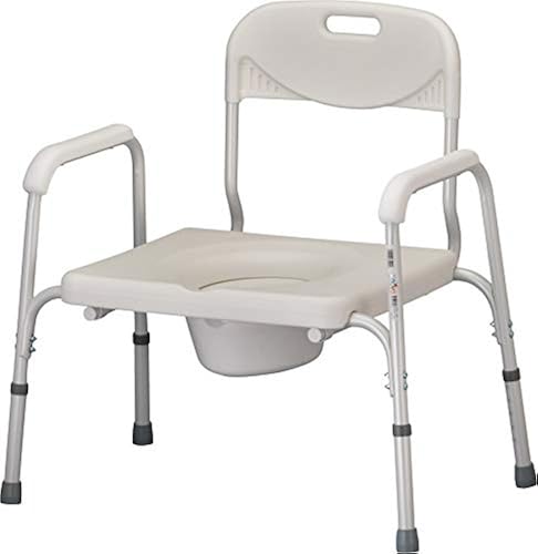 NOVA Heavy Duty Bedside Commode, Extra Wide Seat, 450 lb. Weight ...