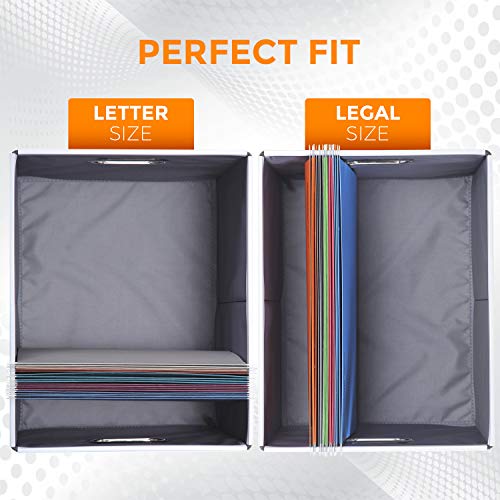 Decorative File Storage Organizer Box Set of 2 - Portable Home & Office ...