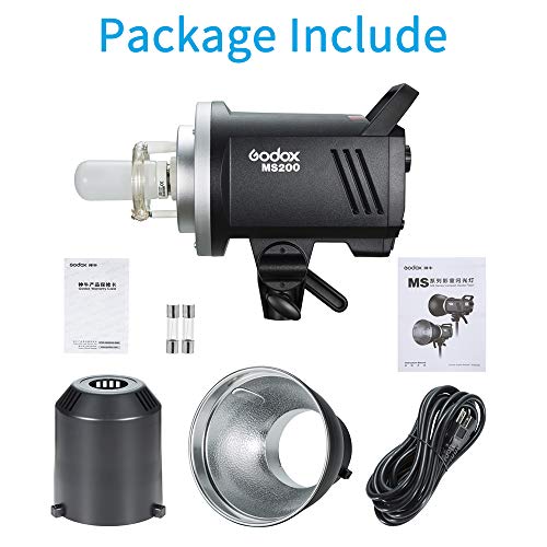 Godox MS200 Compact 200W Studio Flash,Small and Portable 2.4G Wireless ...