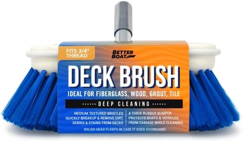 Medium Boat Deck Brush Heavy Duty & Boat Brush Head Marine Deck Brush 8 ...