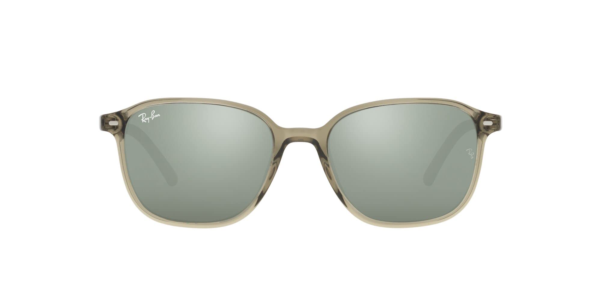 Ray-Ban RB2193 Leonard Square Sunglasses, Transparent Green/Grey Mirror ...