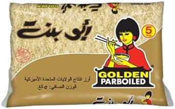 Abubint Chopstick Golden Parboiled Rice, 5Kg - Pack of 1, white price ...