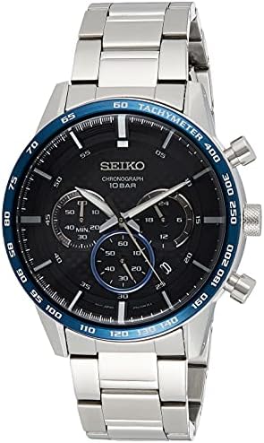Seiko Mens Quartz Wrist Watch, Chronograph and Stainless Steel ...