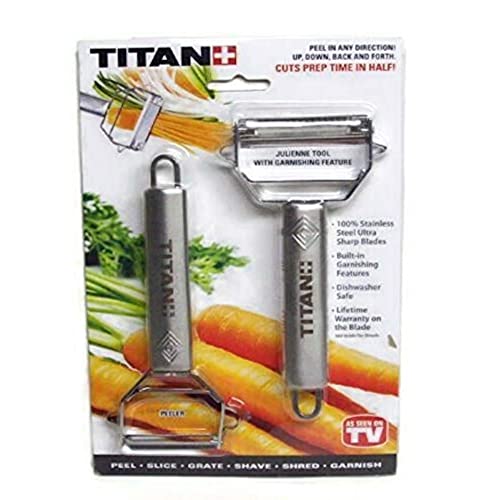 Titan Peeler Stainless Steel Blade Vegetable Peeler Julienne Tool with ...
