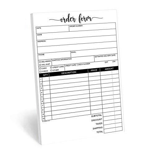 321Done 2-Part Carbonless Order Form Pad, 50 Sets (5.5" X 8.5") Carbon ...