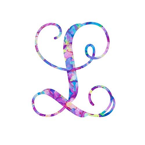 Amazon.com: Letter L Monogram Initial Vinyl Decal | Personalized ...