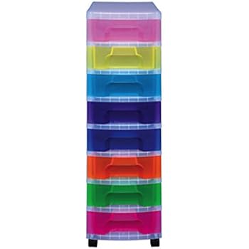 Amazon.com : Really Useful Box Tower Drawer 8 Drawers Clear Rainbow ...