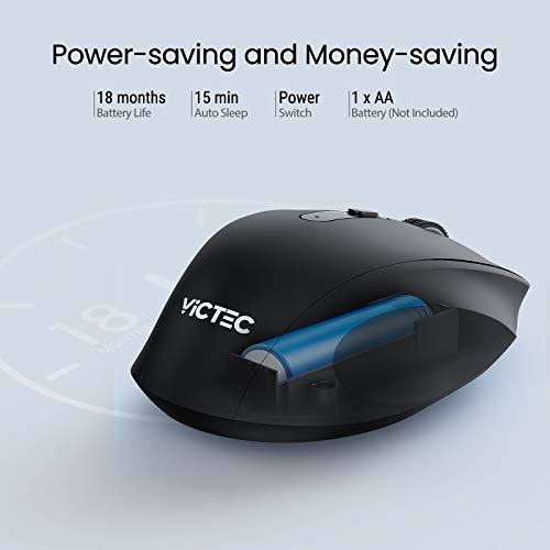 Computer Mouse Wireless, ViCTEC Wireless Mouse, Ergonomic Silent Mouse ...