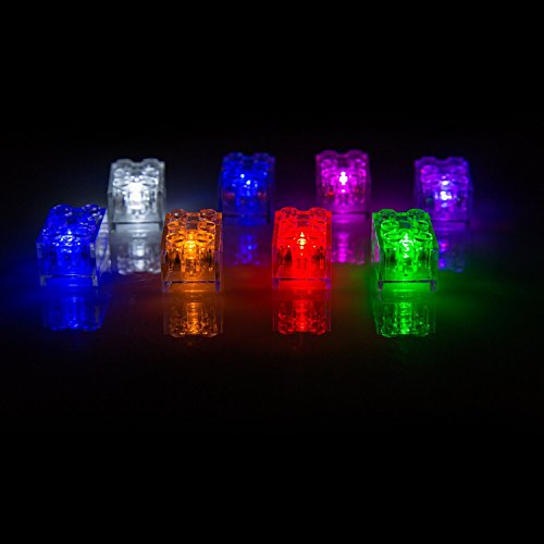 SCS Direct Light Up Building Block Bricks Set of 8 (2"x3") with On/Off ...