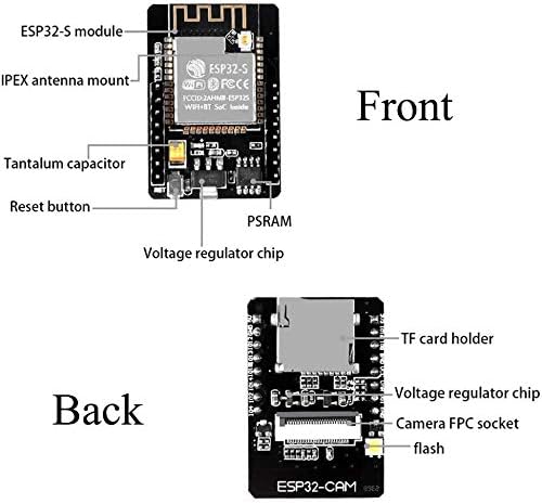ZHITING 2 Pack ESP32-CAM WiFi Bluetooth Camera Module Development Board ESP32 with Camera Module ...