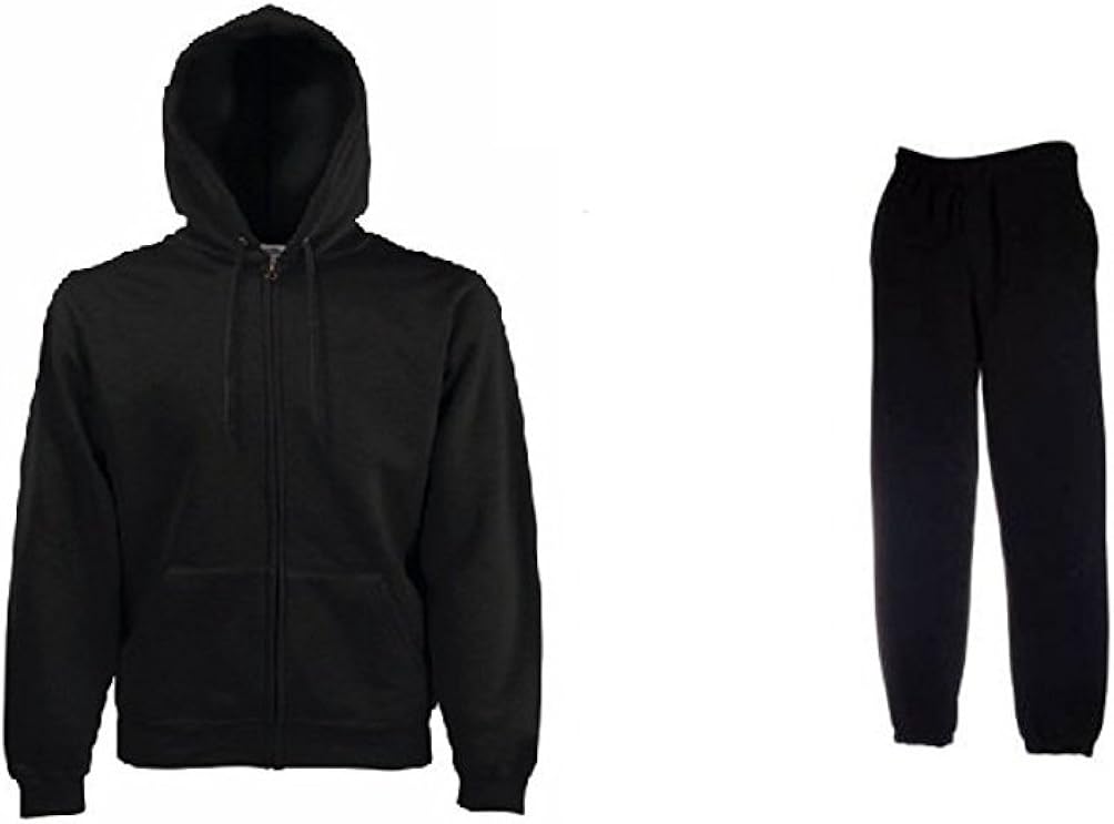 Abbigliamento sportivo Fruit of the Loom Tuta Felpata Felpa Cappuccio ...