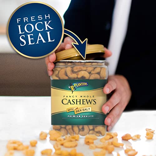 PLANTERS Fancy Whole Cashews with Sea Salt, 26 Ounces ( Pack of 1) Resealable Jar - Made with ...