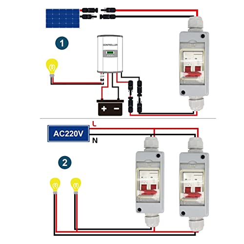 32A 500V PV DC Disconnect Switch, MCB 2P Solar Current Sink Load ...