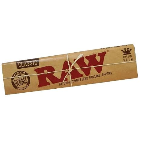 Buy Raw Classic Rolling Paper King Size |Set of 1|Brown Ultra Thin Slim ...