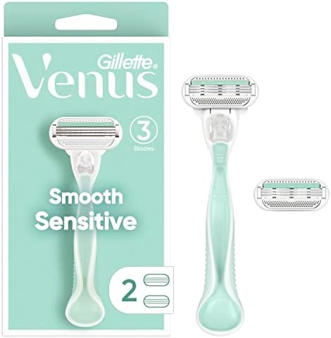 Gillette Venus Smooth Sensitive Women's Razor - 1 Handle + 2 Blade ...