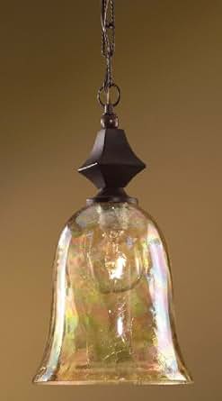 1 TUSCAN TUSCANY BRONZE AMBER ART GLASS KITCHEN ISLAND LIGHT FIXTURE ...