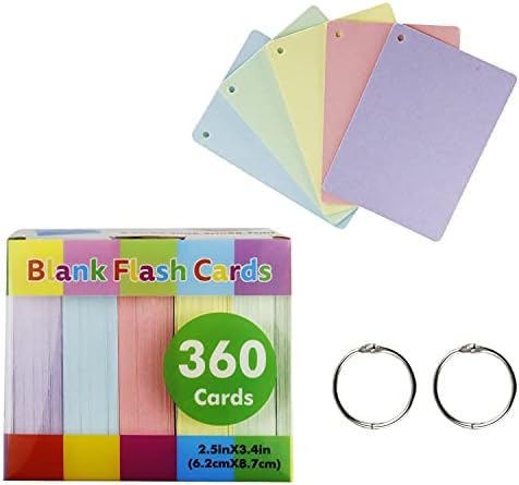 Large Colored Index Note Cards - 2.5x7.4 Inch Blank Note Cards Index ...