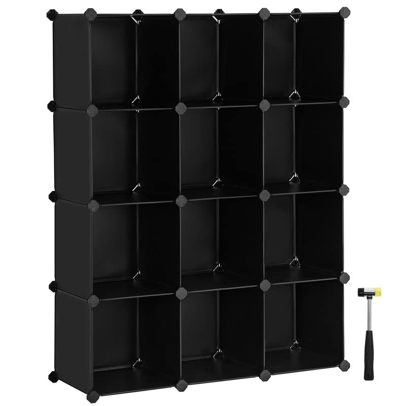 SONGMICS Cube Storage Organizer, Set Of 12 Plastic Cubes, Book Shelf ...