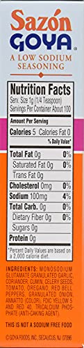 Goya Sazon Seasoning Natural & Complete No Salt, 3.52 Ounce | Pricepulse