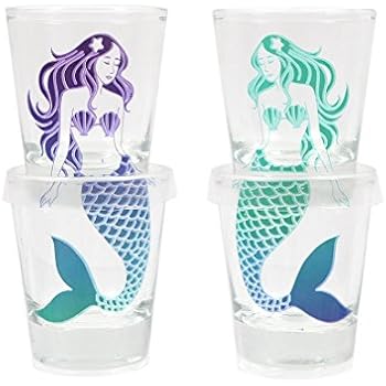 Amazon.com | DEI 20684 Stacking Mermaid Shot Glasses, Reg, Multi: Shot ...