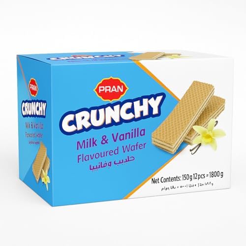 PRAN Crunchy Wafer Milk Flavored Creamy Wafer Biscuit 150 g, 3-Pack ...