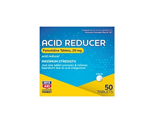 Rite Aid Acid Reducer, Maximum Strength Famotidine Tablets, 20 mg – 50 ...