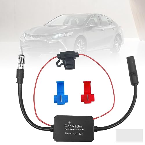 12V Car Antenna Booster 25 db - Amplify Signal & Reduce Noise AM FM ...