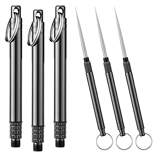 3 Pieces Portable Titanium Toothpicks, Metal Pocket Toothpick Reusable ...